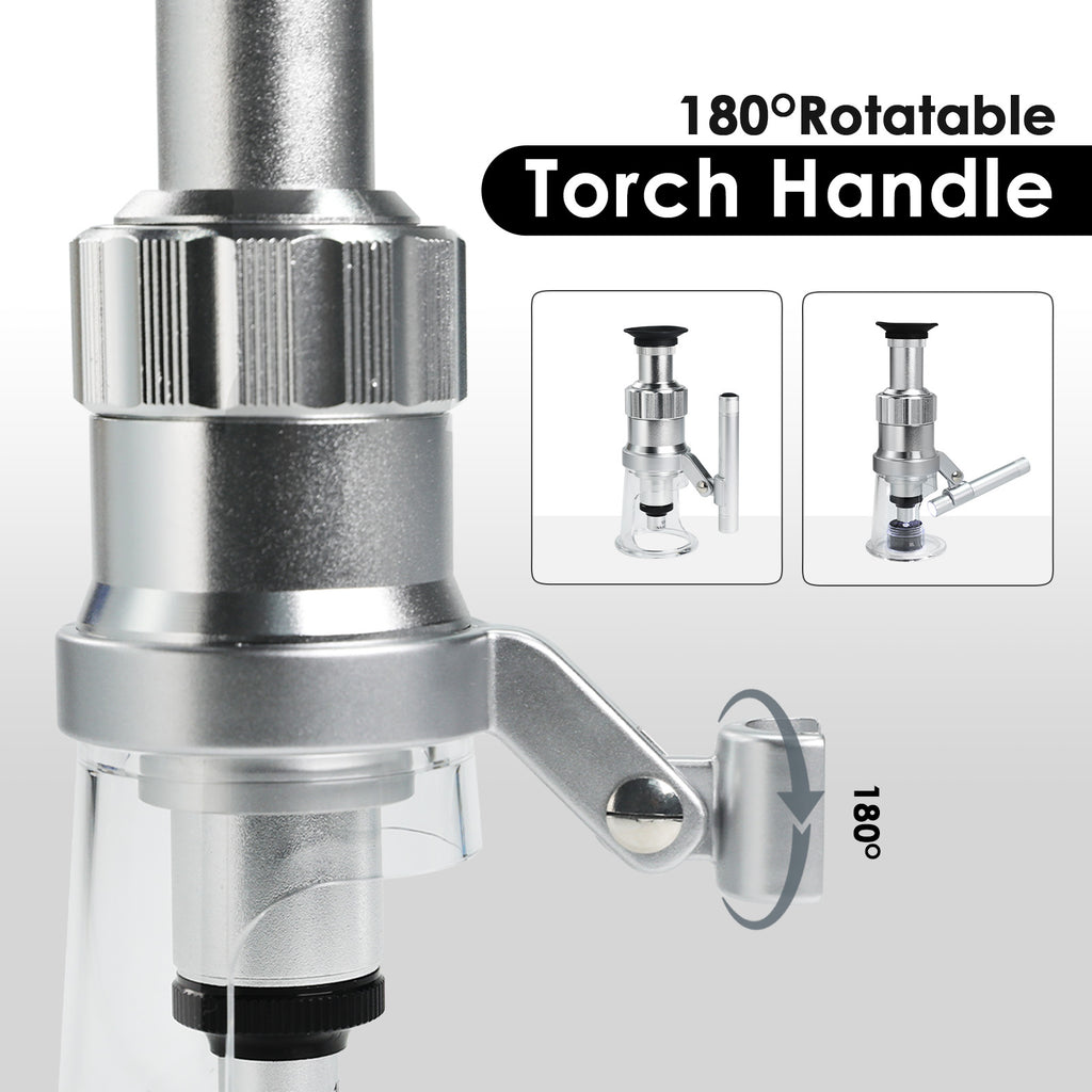 MSC-454 Magnification Microscope 100X LED Lightning Scale Loupe Compac ...