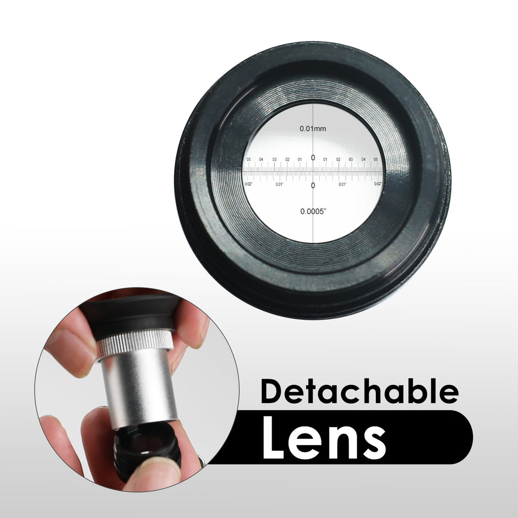 MSC-454 Magnification Microscope 100X LED Lightning Scale Loupe Compac ...